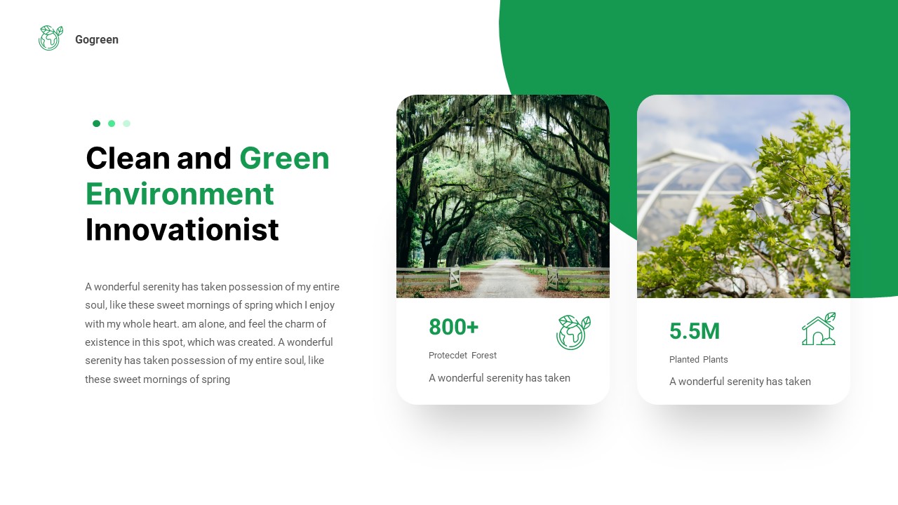 Gogreen - Environment & Ecology PowerPoint Template, Presentation Templates