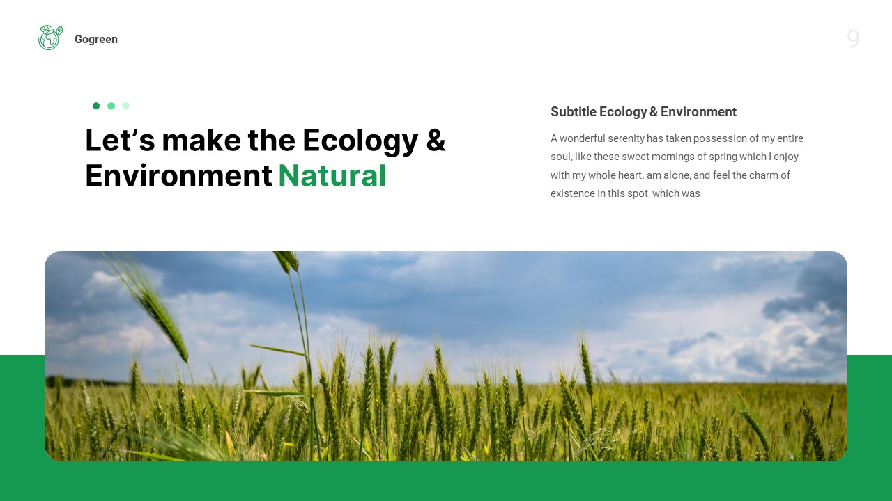 Gogreen - Environment & Ecology PowerPoint Template, Presentation Templates