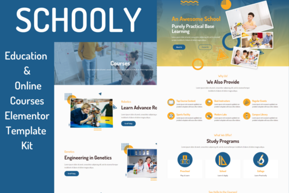 Schooly - Education & Online Courses Elementor Pro Template Kit by ...