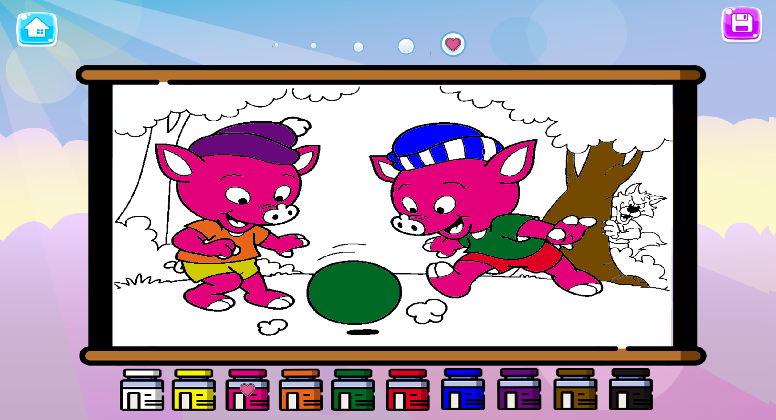 Coloring Three little Pigs - HTML5 Mobile Game by 013games | CodeCanyon