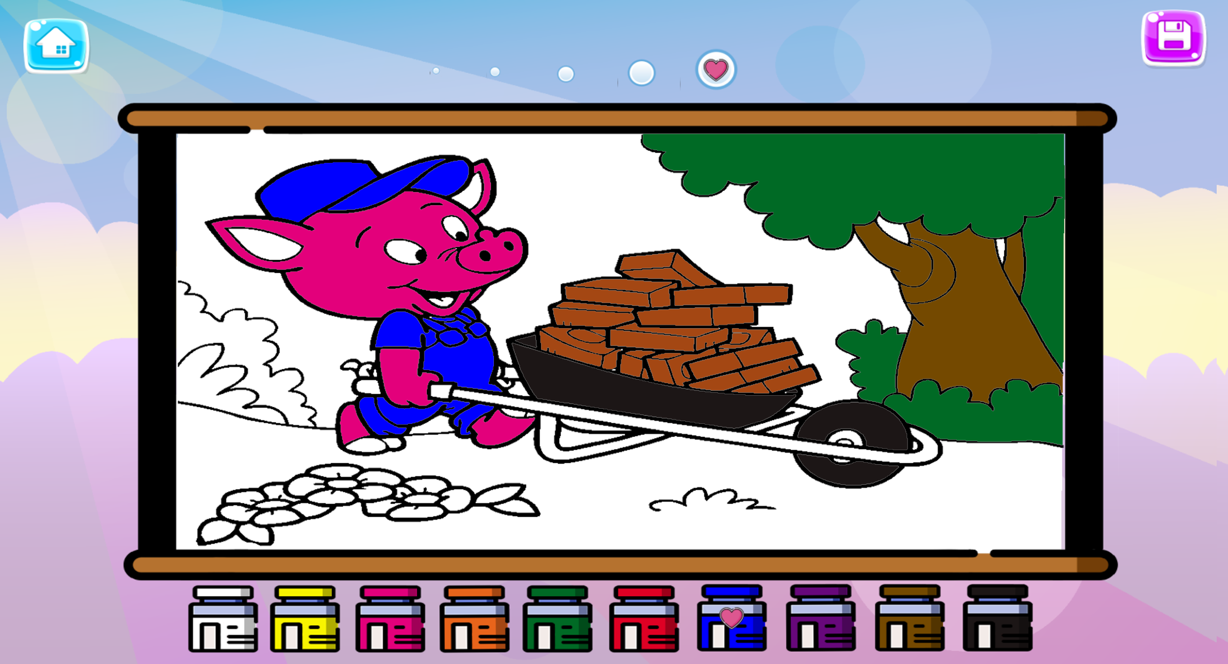 Coloring Three little Pigs - HTML5 Mobile Game by 013games | CodeCanyon