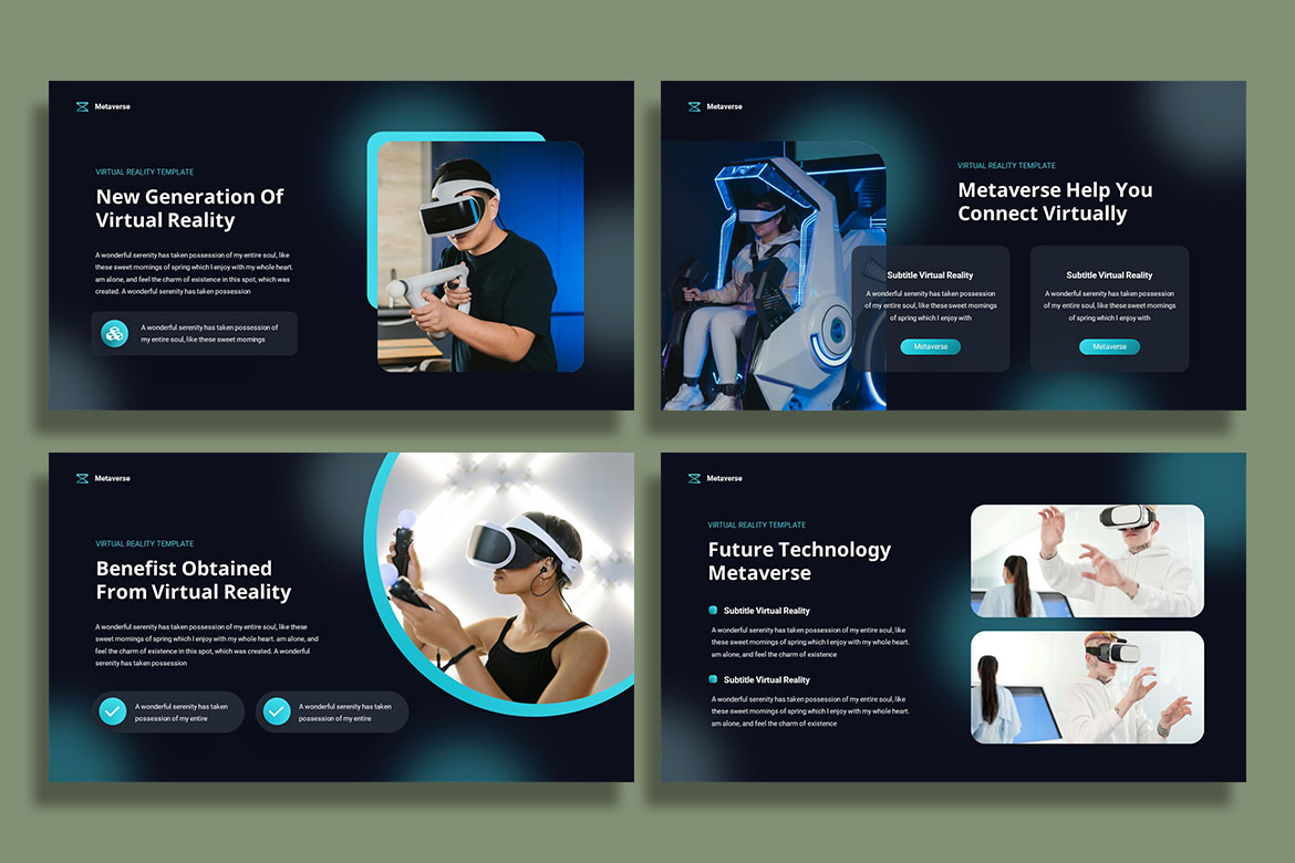 Metaver - Virtual Reality & Metaverse PowerPoint Template, Presentation ...