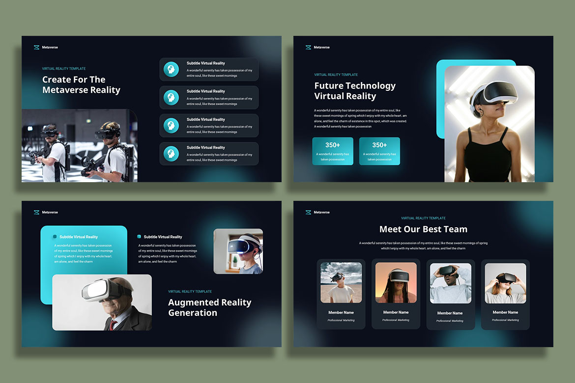Metaver - Virtual Reality & Metaverse PowerPoint Template, Presentation ...