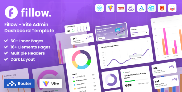 Fillow - Vite SaaS Admin Dashboard Template by dexignlabs | ThemeForest