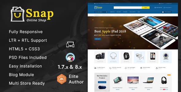 Snap - Electronics Prestashop 1.7 & 8.x Responsive Theme by codezeel