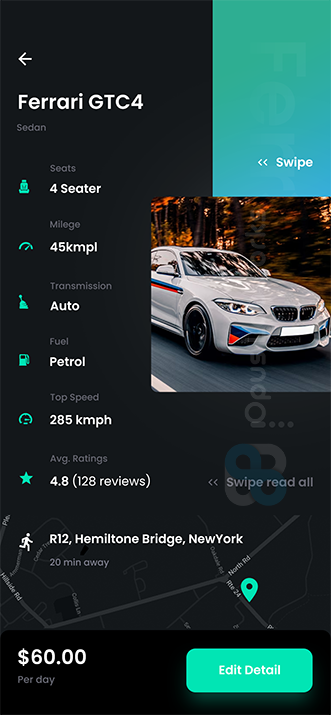 2 App Template | Rental Car Booking App | Self Driving Rental Car ...