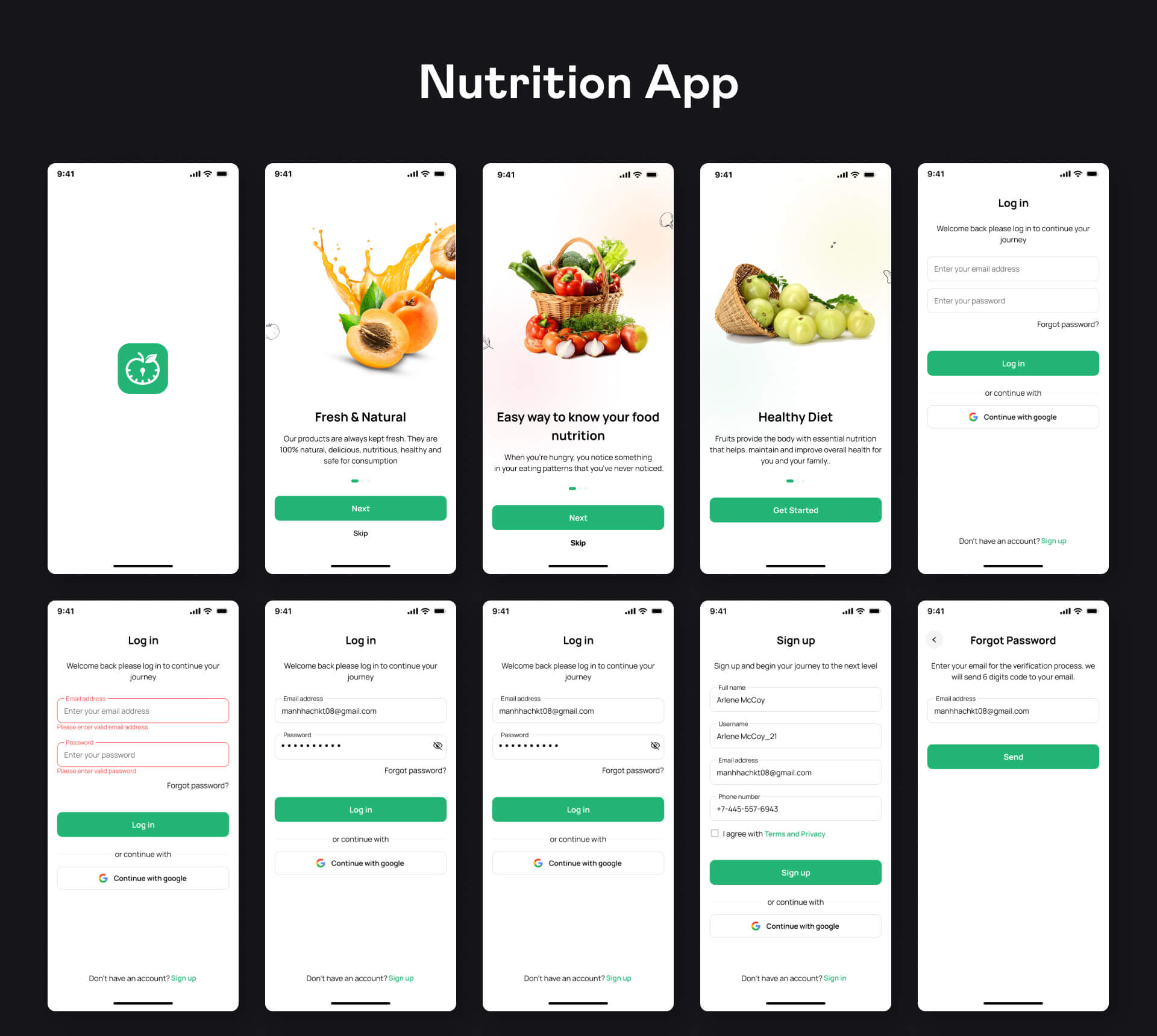 CalorieCoach UI Template | Nutrition App Template | Meal and Diet ...
