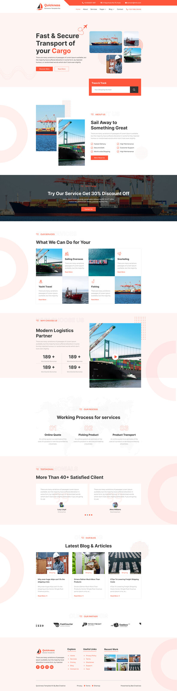 Quickness - Logistics & Transportation Elementor Template Kit by ...