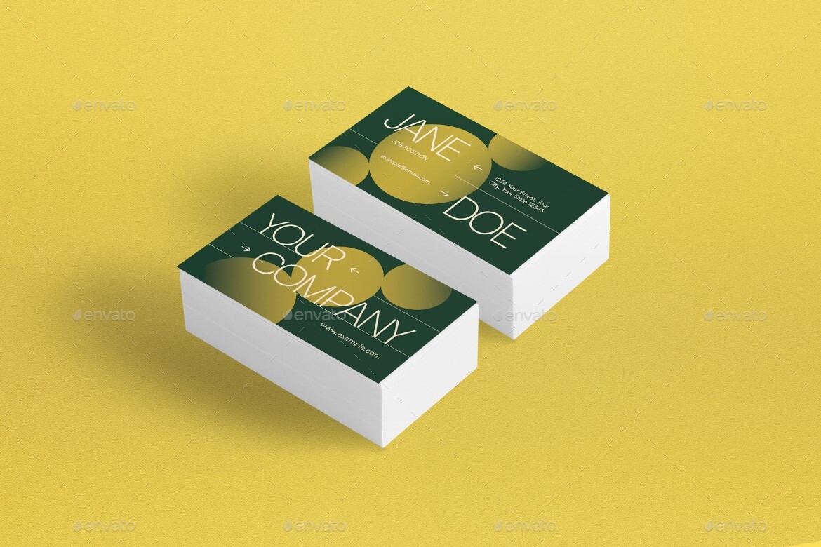 Green Geometric Business Card, Print Templates | GraphicRiver