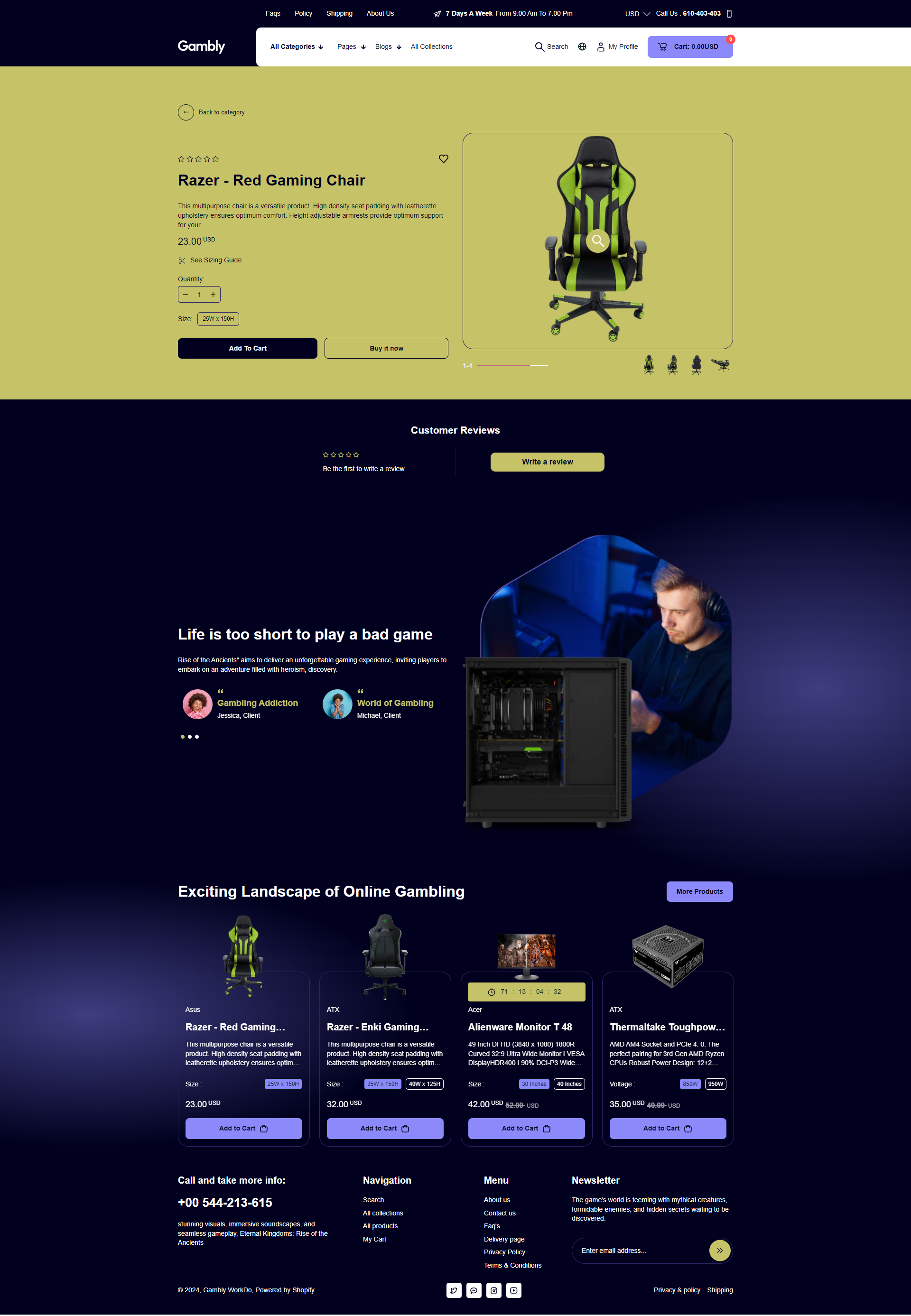 Gambly - Multipurpose Gaming Shopify 2.0 theme by WorkDo | ThemeForest