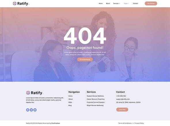 Ratify - Feminine Business Coaching Elementor Template Kit by Fox_Creation