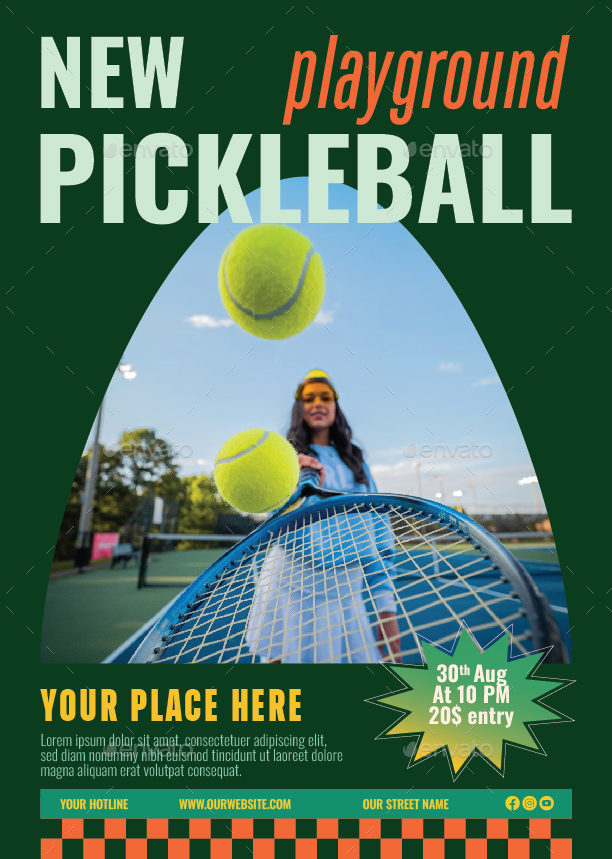 Pickleball Flyer, Print Templates | GraphicRiver
