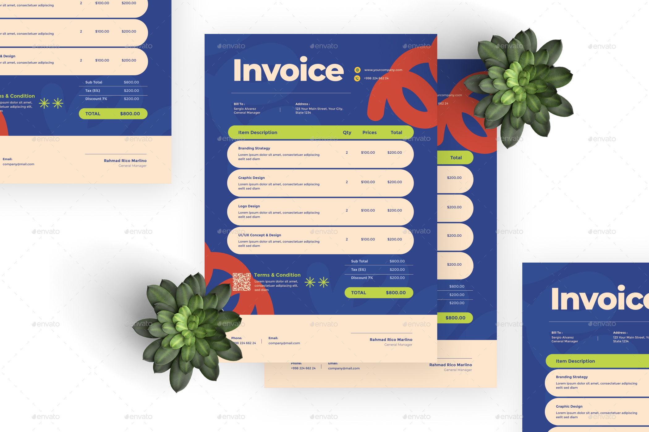 Blue Fluid - Invoice, Print Templates | GraphicRiver