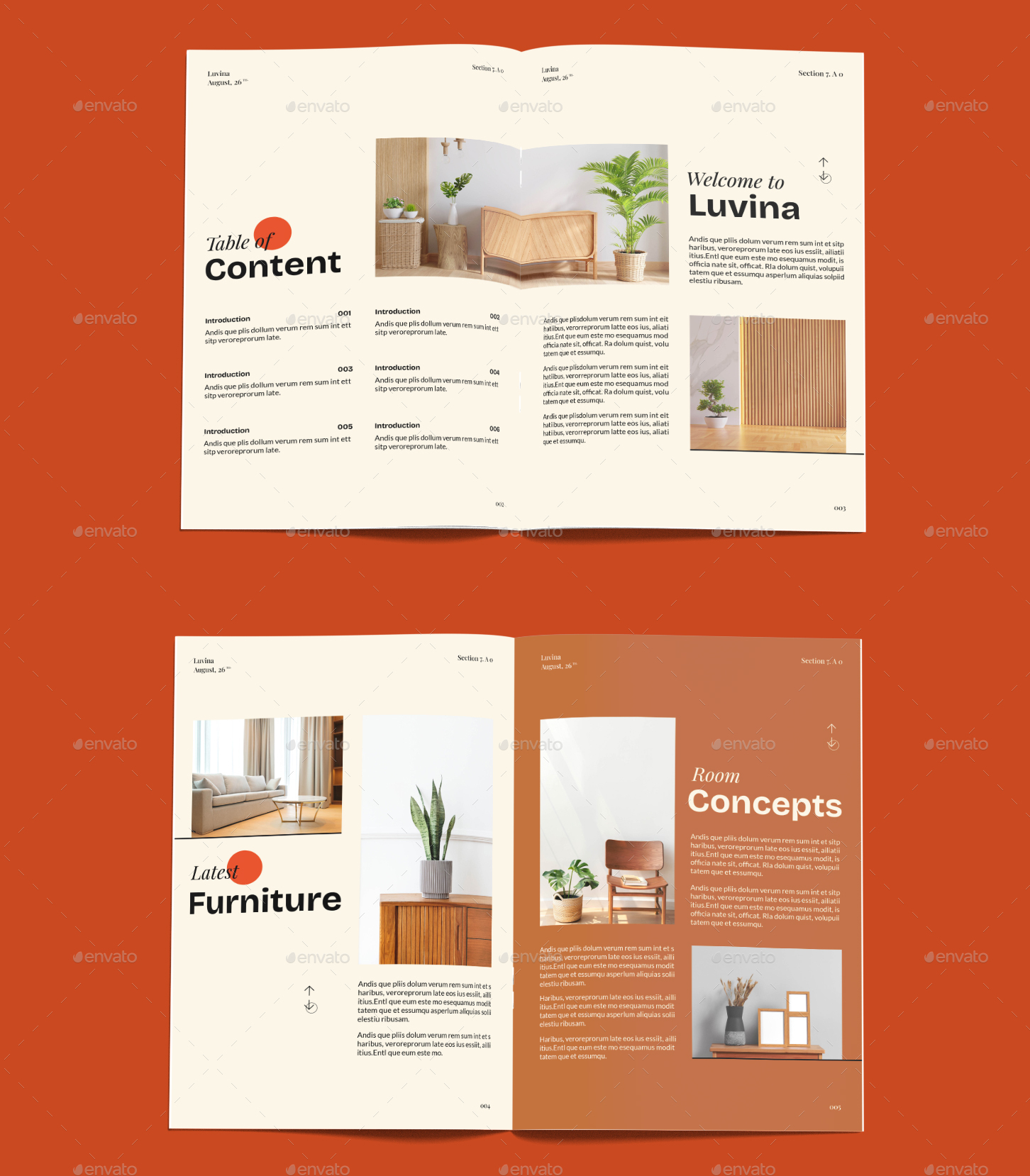 Brown Orange Minimals Magazine Information, Print Templates | GraphicRiver