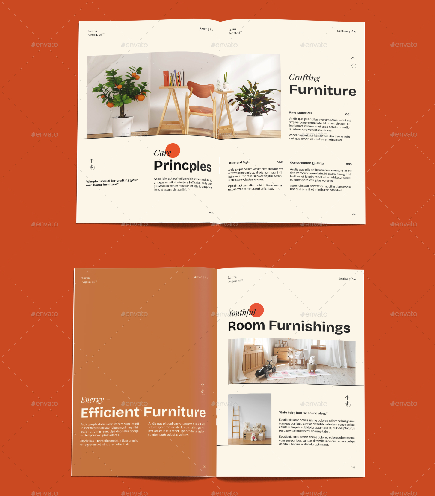 Brown Orange Minimals Magazine Information, Print Templates | GraphicRiver