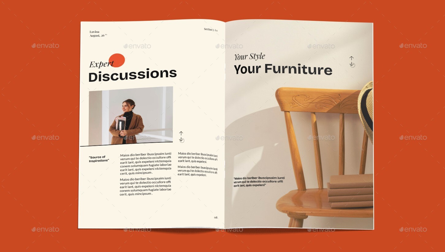 Brown Orange Minimals Magazine Information, Print Templates | GraphicRiver
