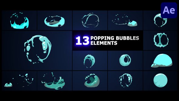 Popping Bubbles Elements | After Effects, After Effects Project Files