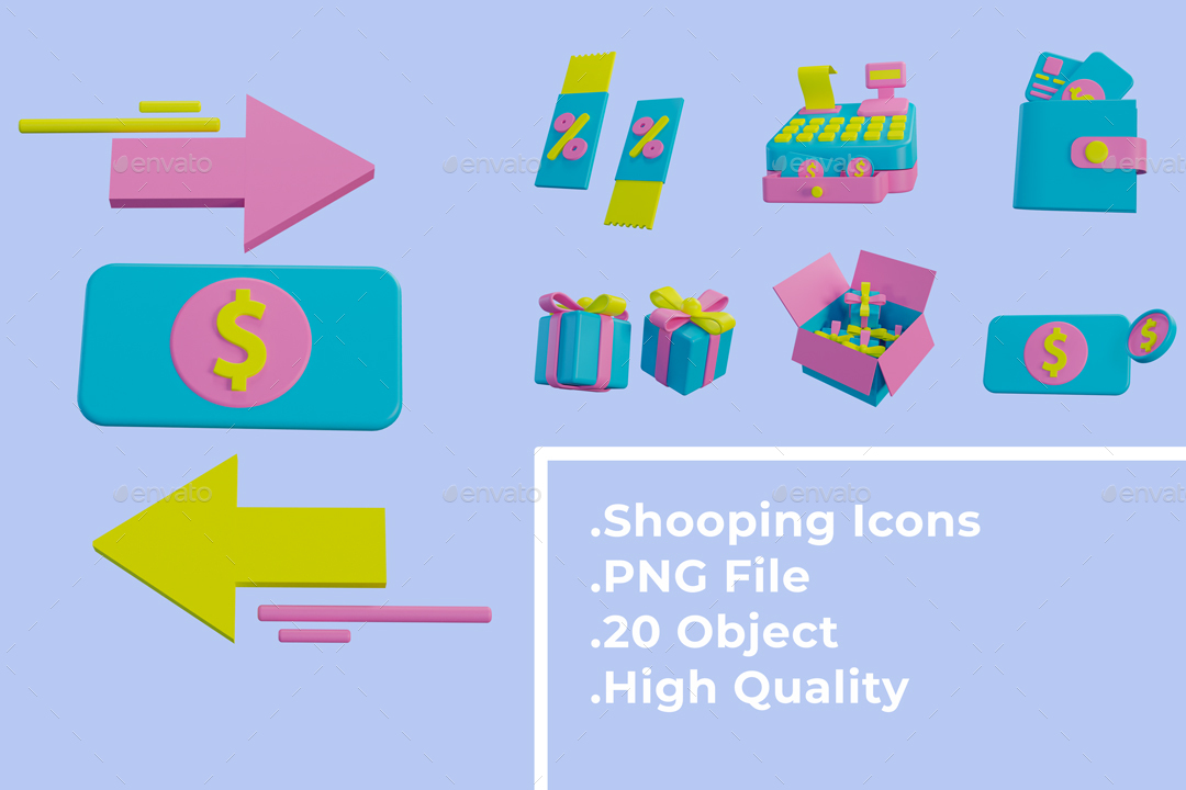 3D Shopping Icon, Graphics | GraphicRiver