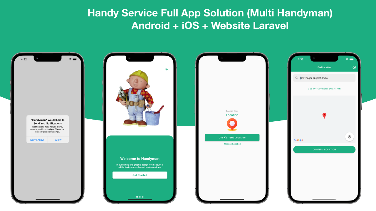 Flutter Handy service - On-Demand Home Services & Shopping Android+iOS+Website Full Solution ...