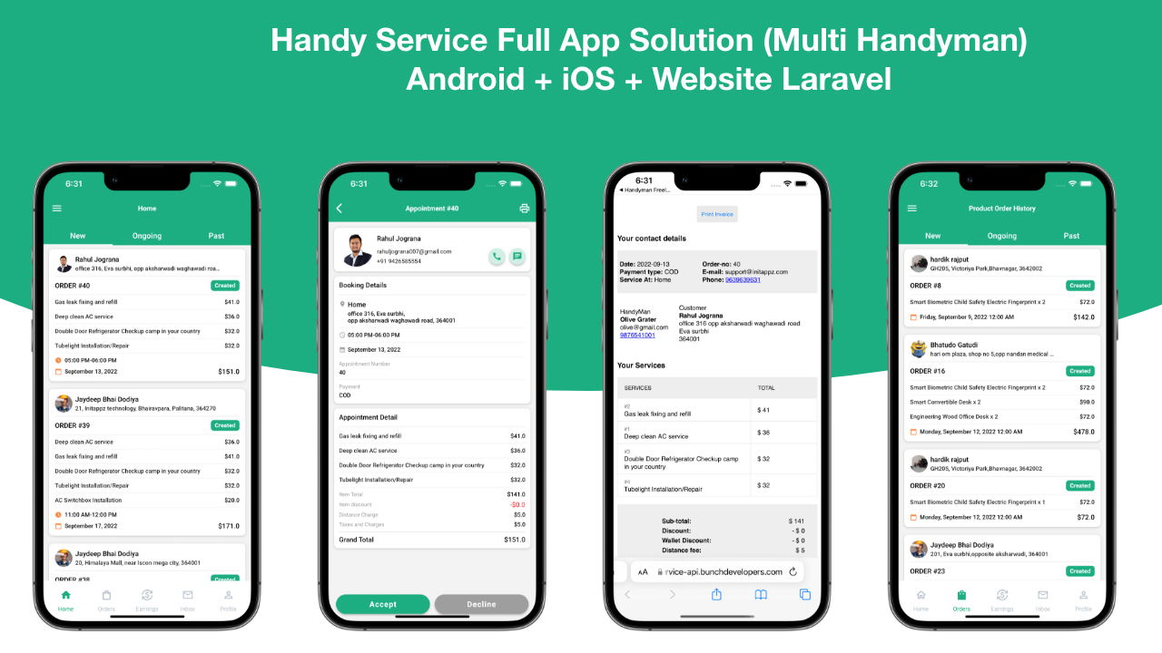 Flutter Handy service - On-Demand Home Services & Shopping Android+iOS+Website Full Solution ...