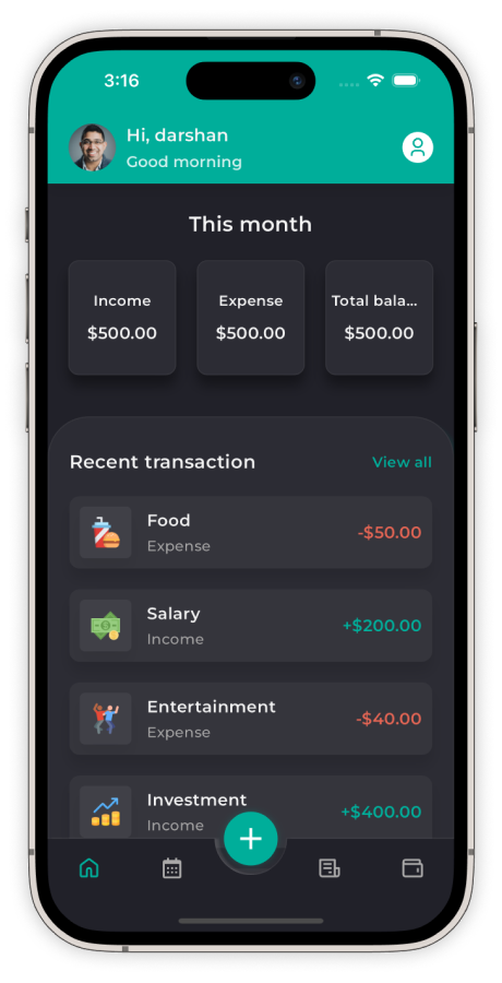 Money Management App Template in Flutter | Finance App Template in Flutter | MoneyTracker by ...