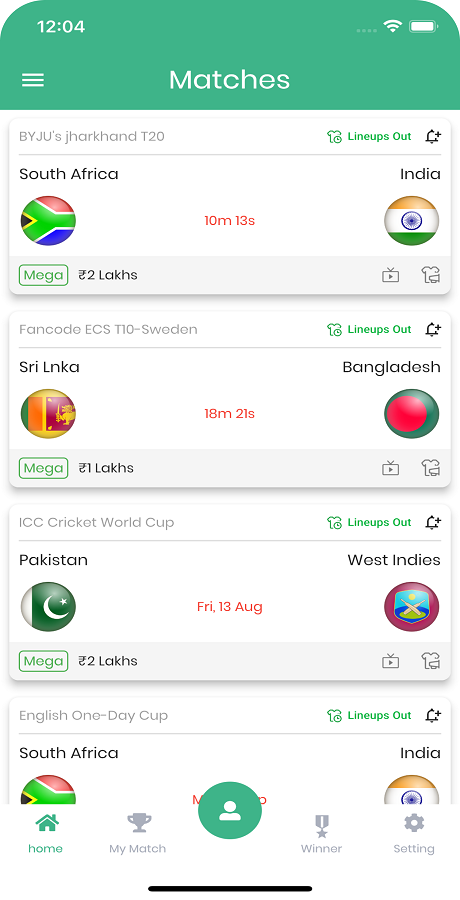 Cricket Fantasy Android App Template + iOS App Template | Flutter | Cricket Fantasy Game Dream11 ...