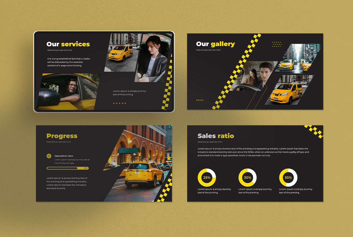 Taxi Service business PowerPoint Presentation Template, Presentation ...