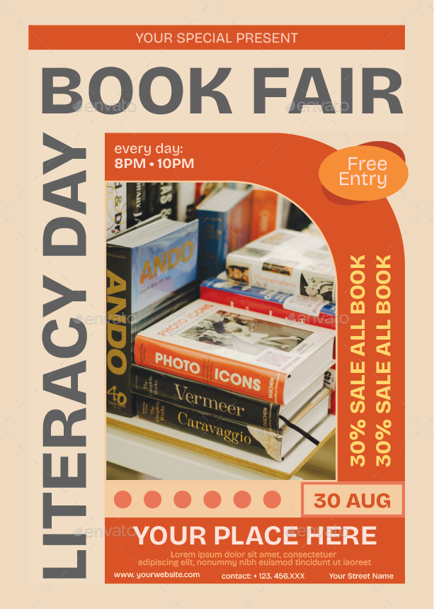 Book Fair Flyer, Print Templates | GraphicRiver