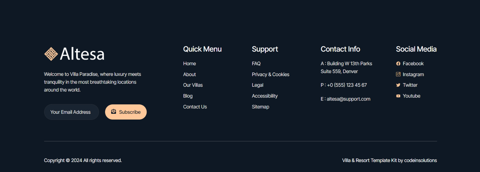 Altesa - Villa & Resort Elementor Template Kit by codeinsolutions ...