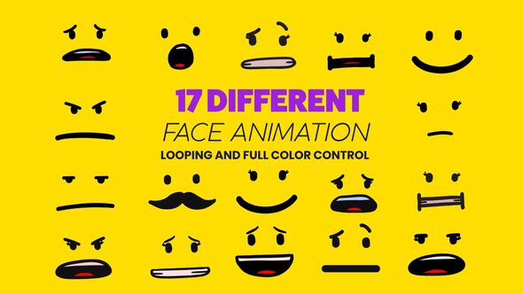 Cartoon Animated Face Pack 03, Premiere Pro Templates | VideoHive