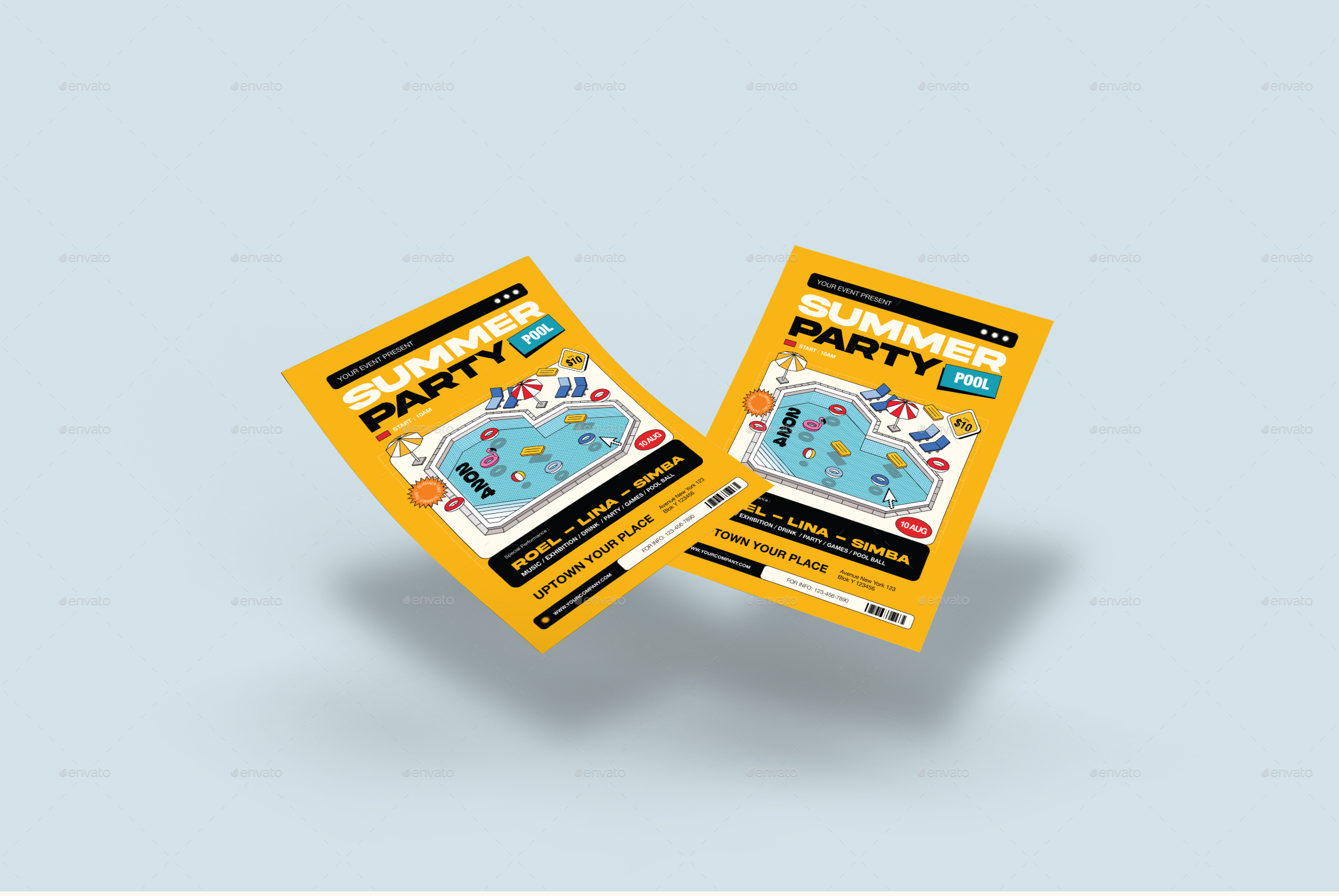 Summer Party Pool, Print Templates | GraphicRiver