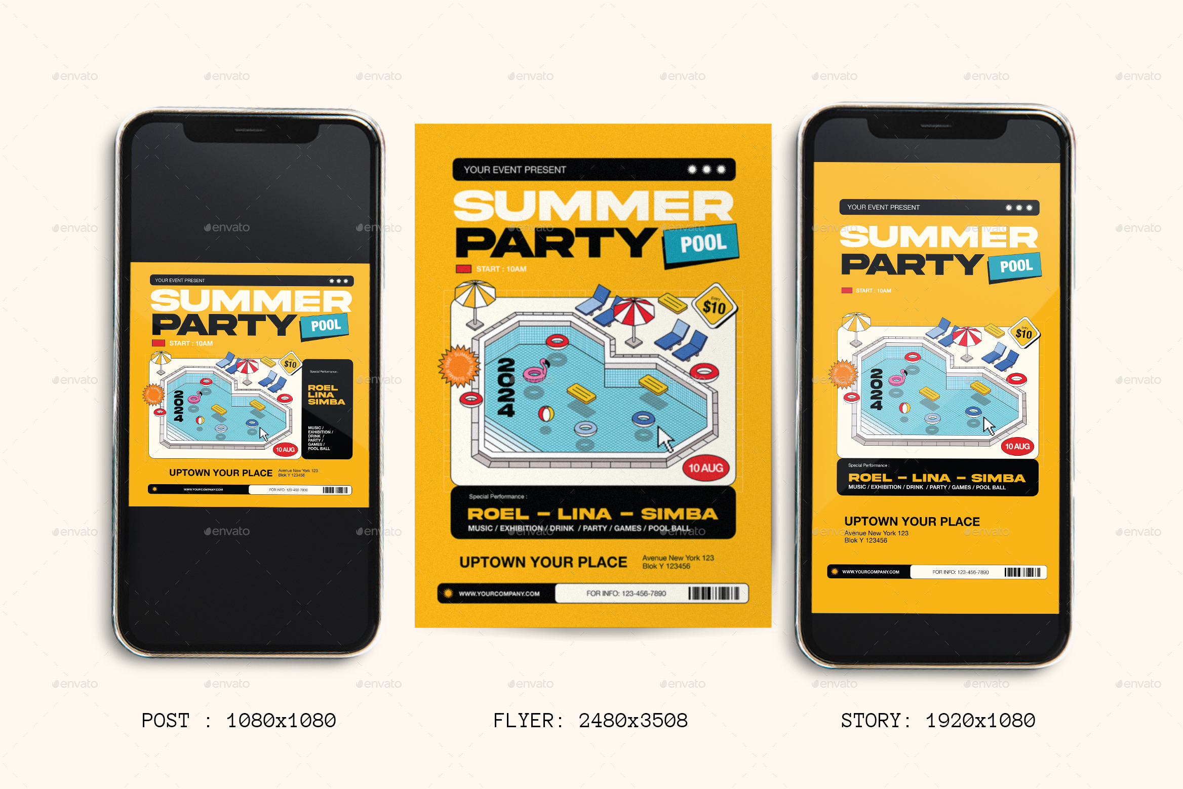 Summer Party Pool, Print Templates | GraphicRiver
