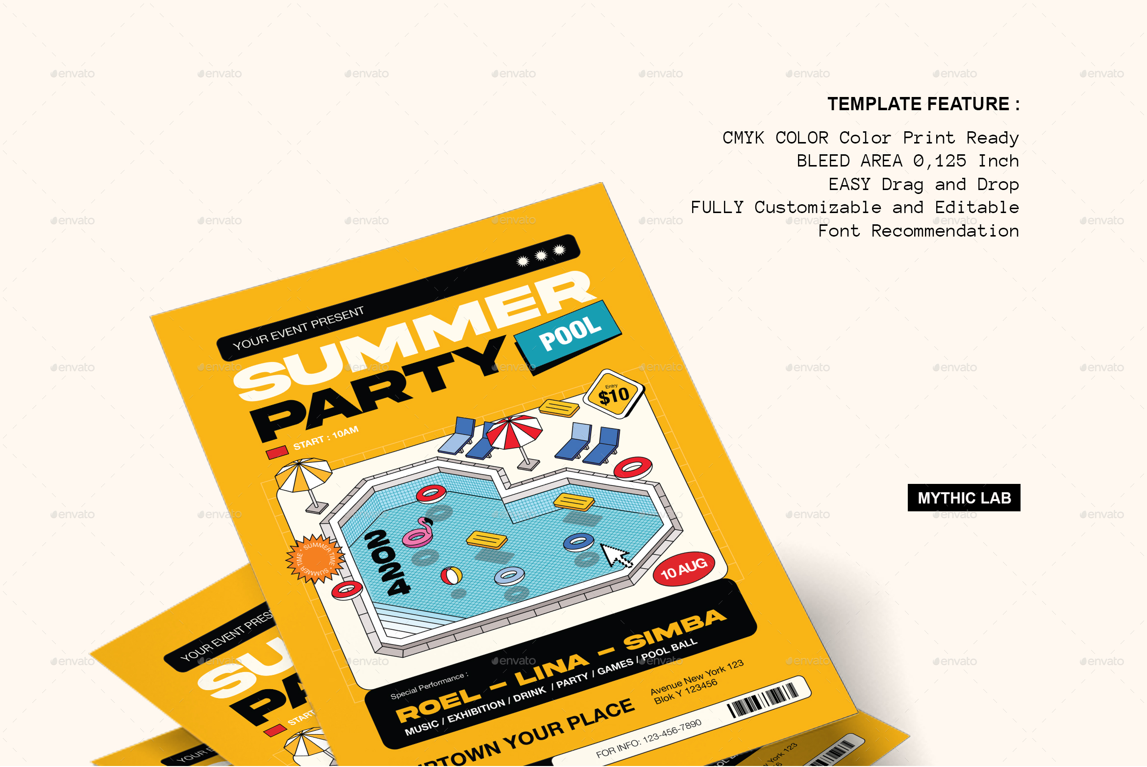 Summer Party Pool, Print Templates | GraphicRiver