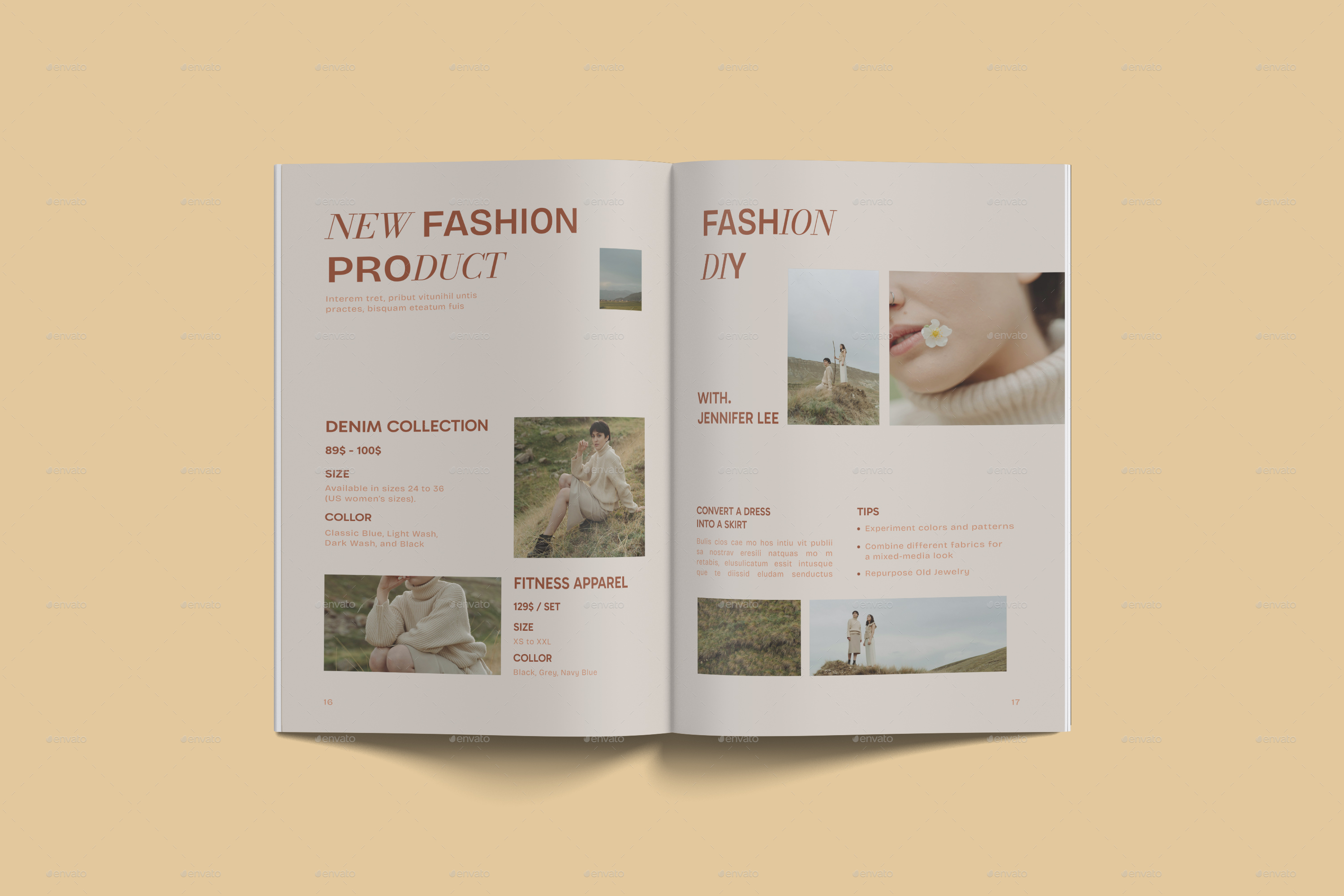 Cream Brown Modern Minimalist Fashion Magazine, Print Templates ...