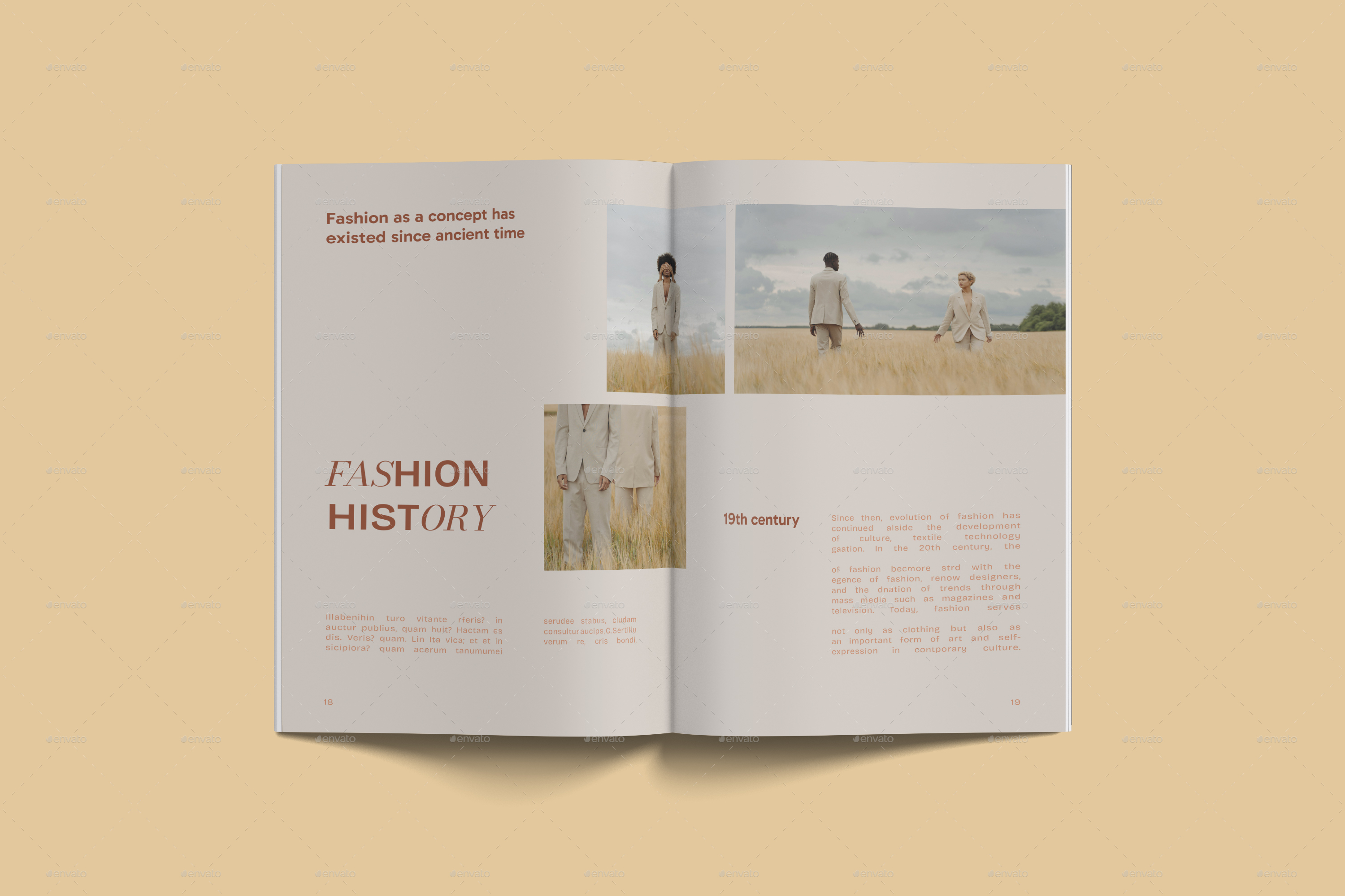 Cream Brown Modern Minimalist Fashion Magazine, Print Templates ...