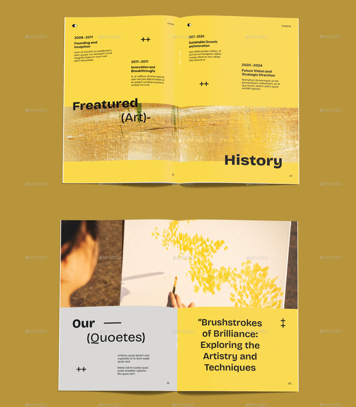 Yellow Grey Minimalism Creative Magazine Information, Print Templates