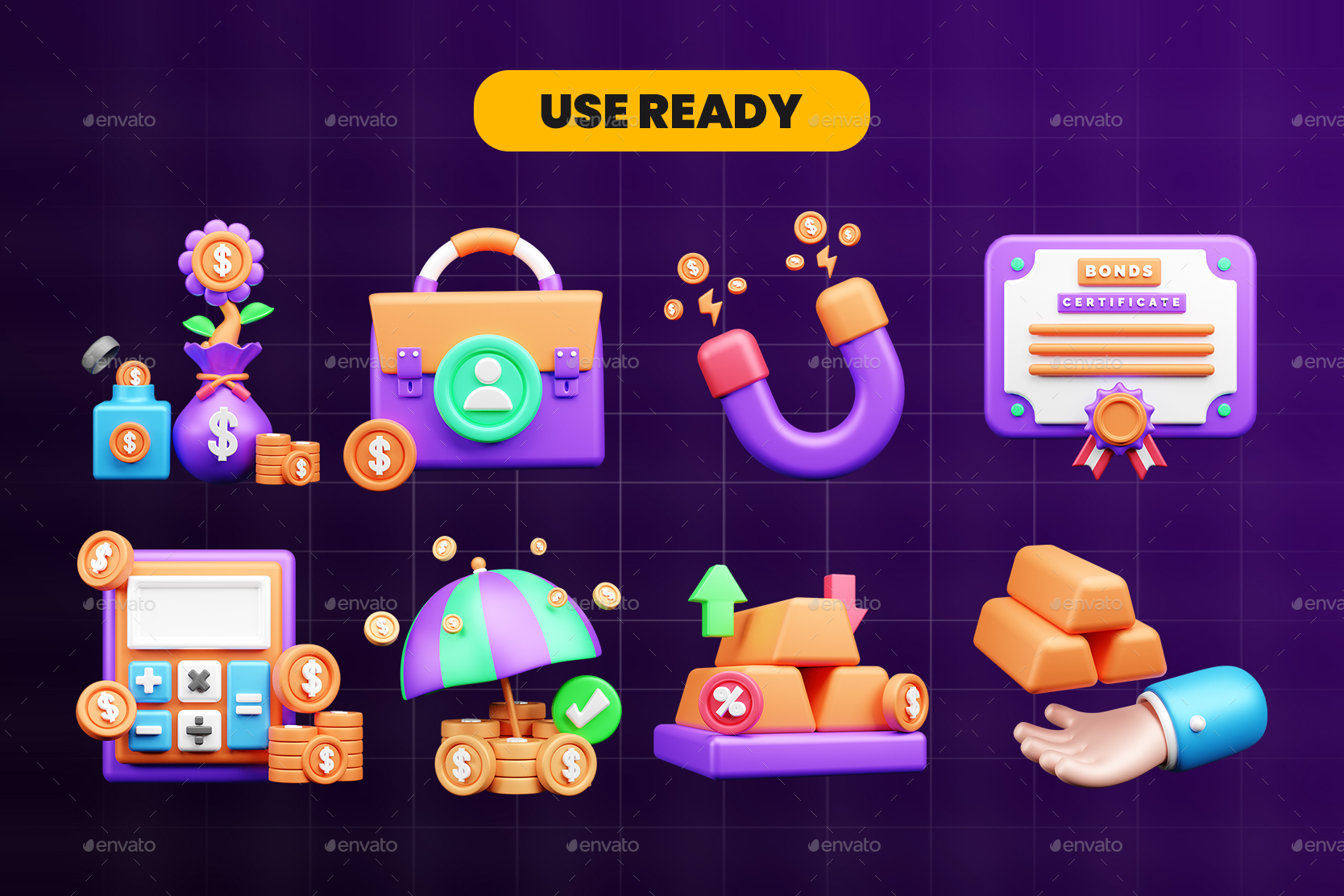 Investment 3d Illustration Icon Pack, Graphics | GraphicRiver