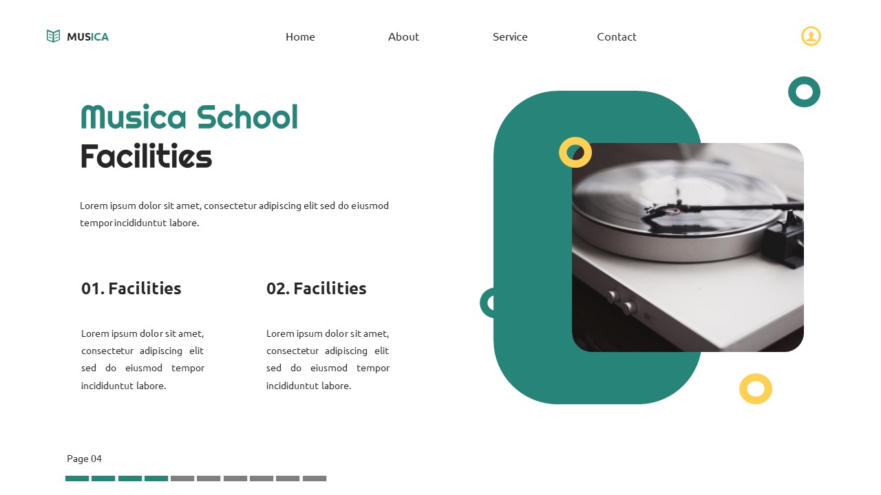 Musica - Music School Google Slide Templates, Presentation Templates
