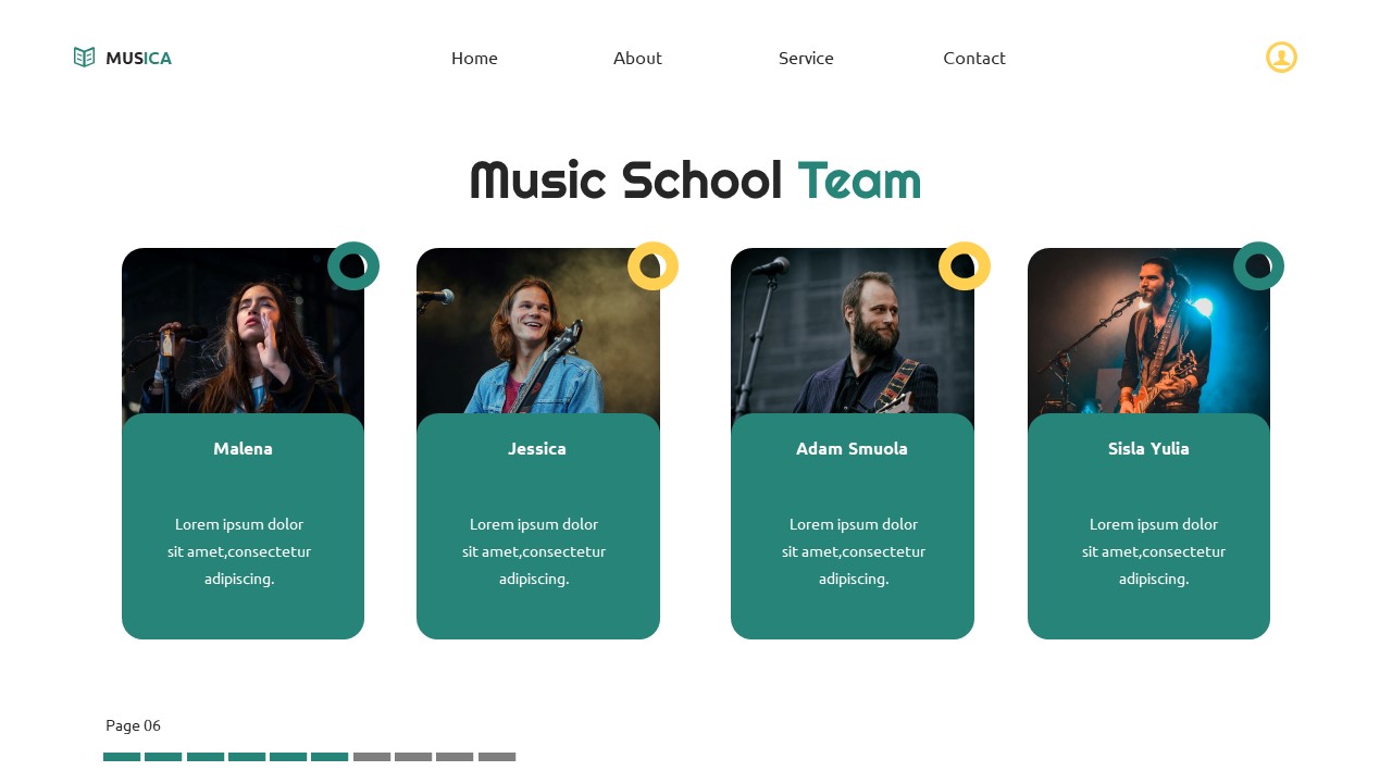 Musica - Music School Google Slide Templates, Presentation Templates