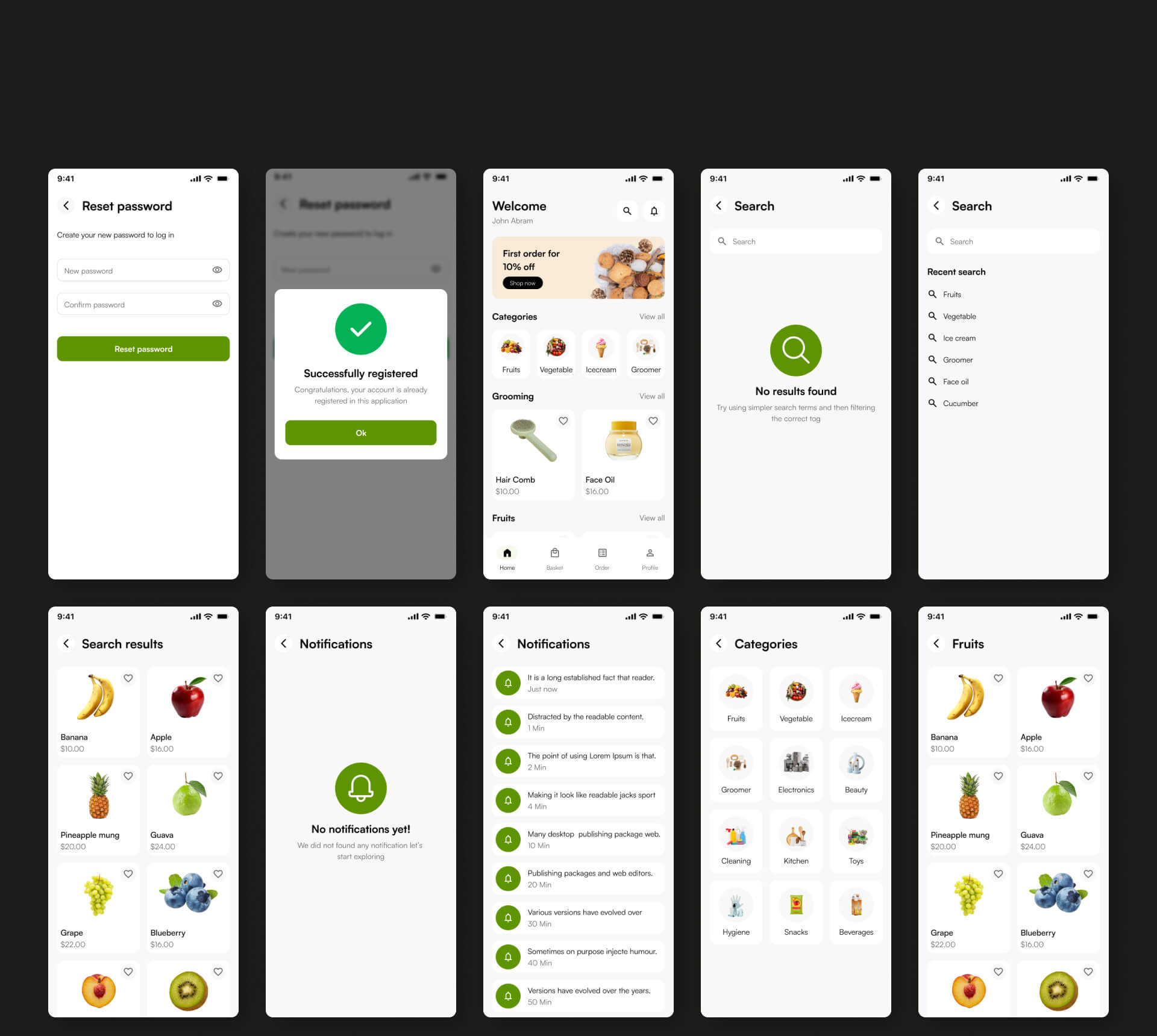 BigBasket UI template | Ecommerce App in Flutter | FreshCart App ...