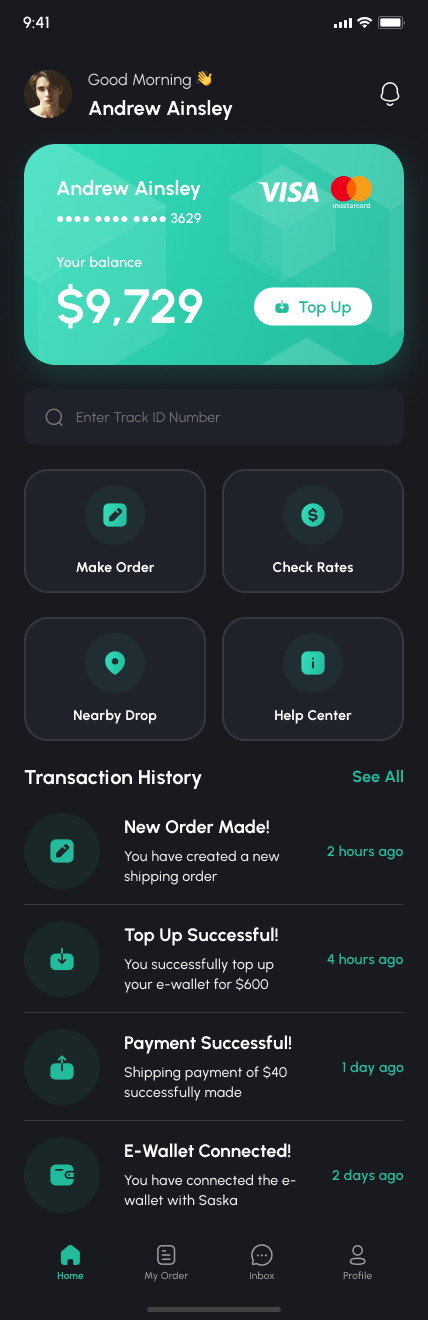 Saska Pro - Shipping & Delivery React Native CLI App Ui Kit by lalaWeb