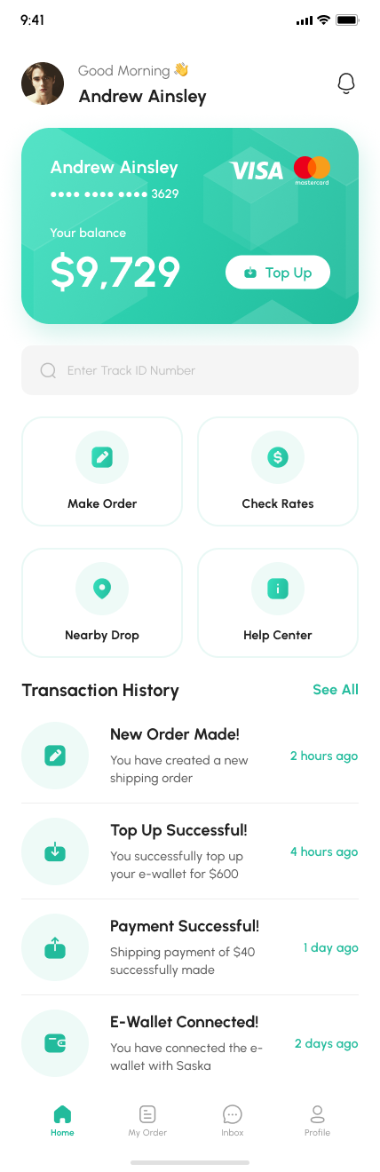 Saska Pro - Shipping & Delivery React Native CLI App Ui Kit by lalaWeb