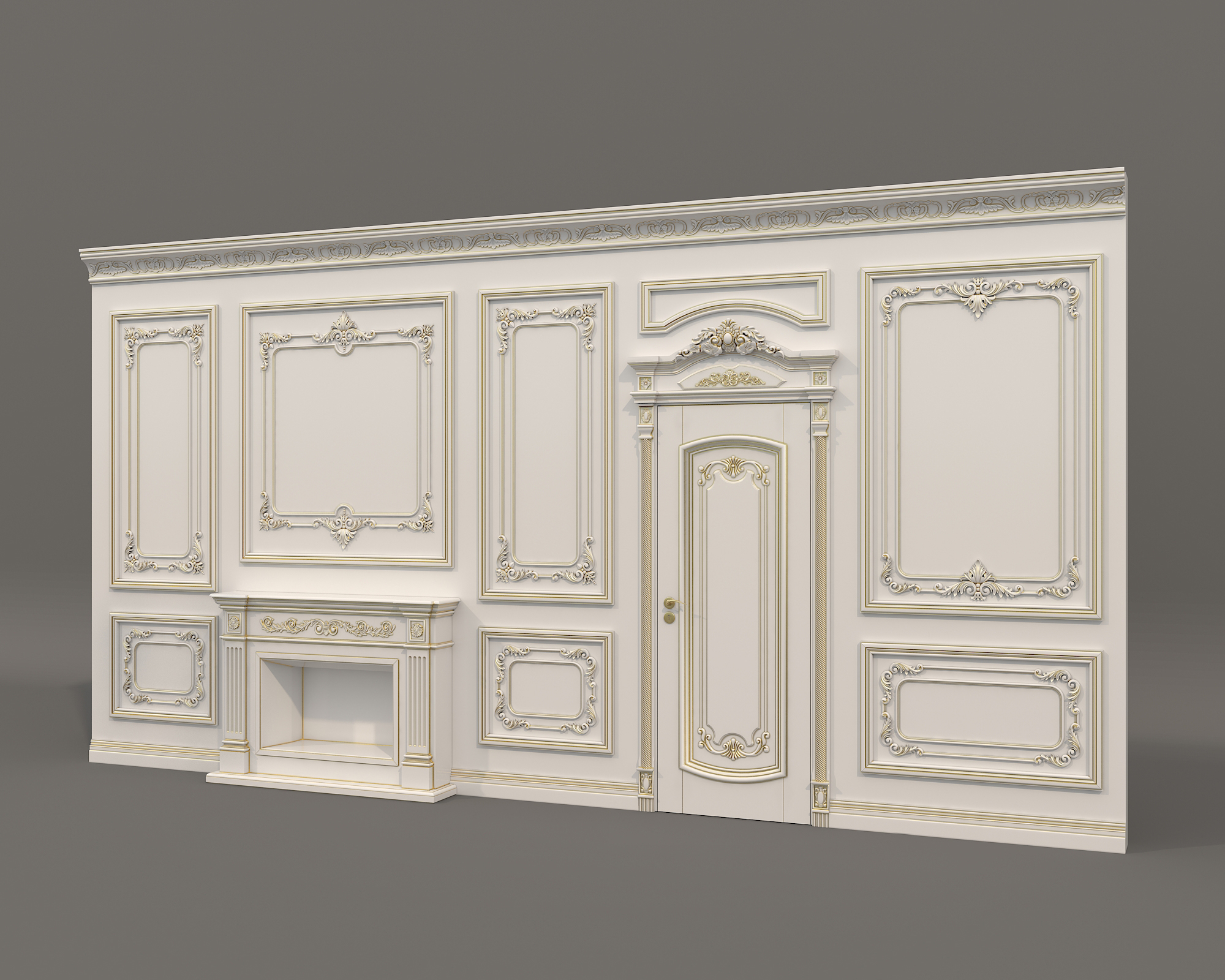 Wall Molding in Classic French style 41 by nhattuankts | 3DOcean