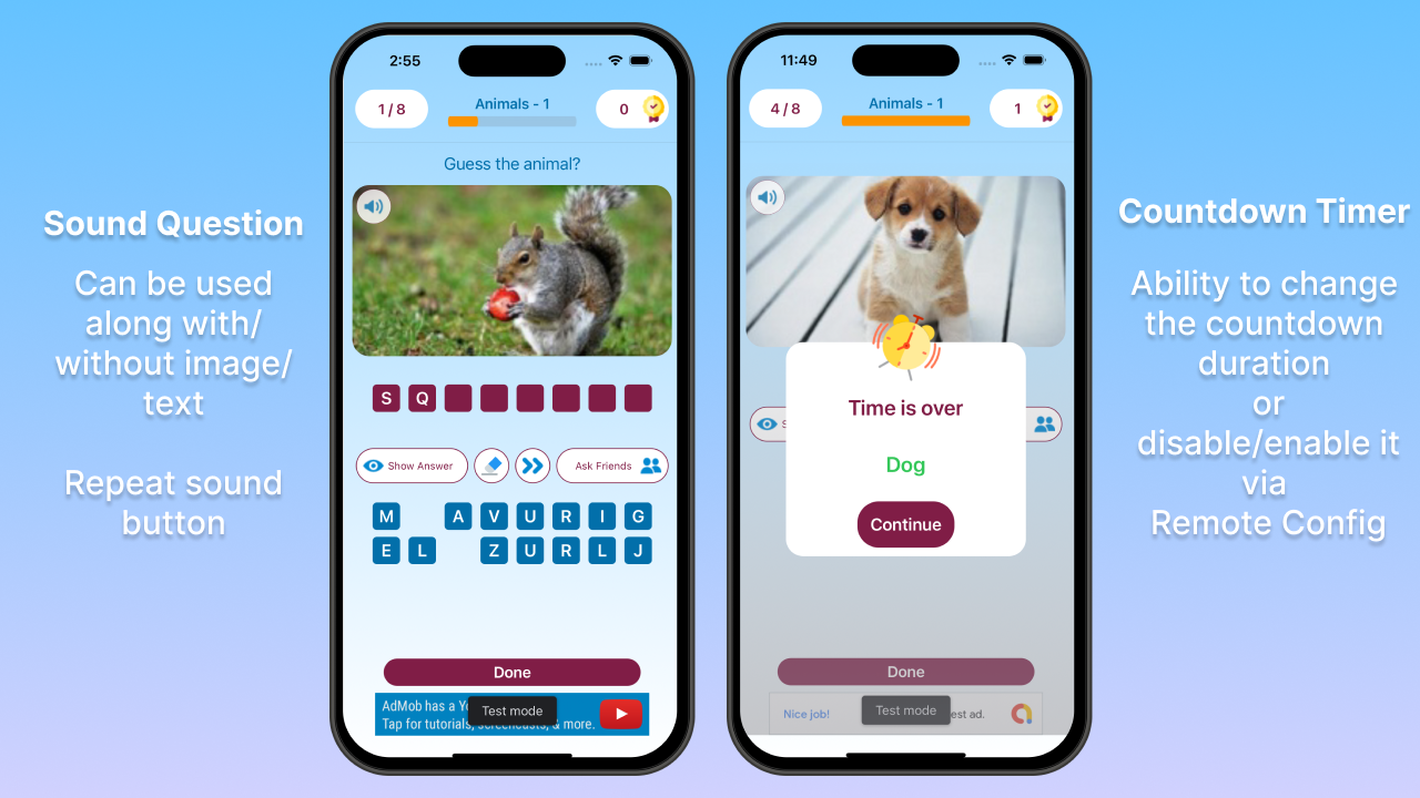 Online Word Quiz + Image Guess + Sound Guess Puzzle Game for iOS by LeenahAlbanna