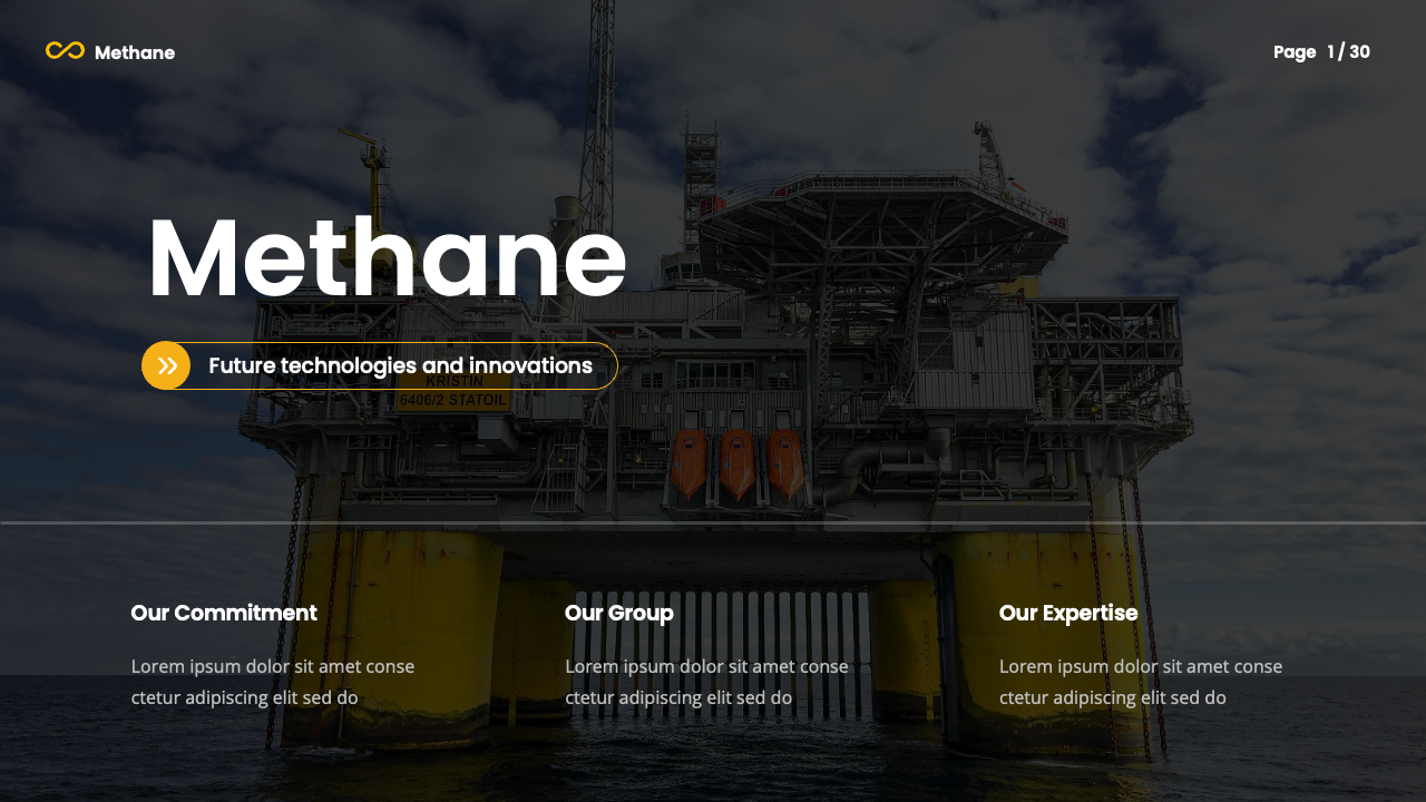 Methane - Oil and Gas Google Slides Template, Presentation Templates