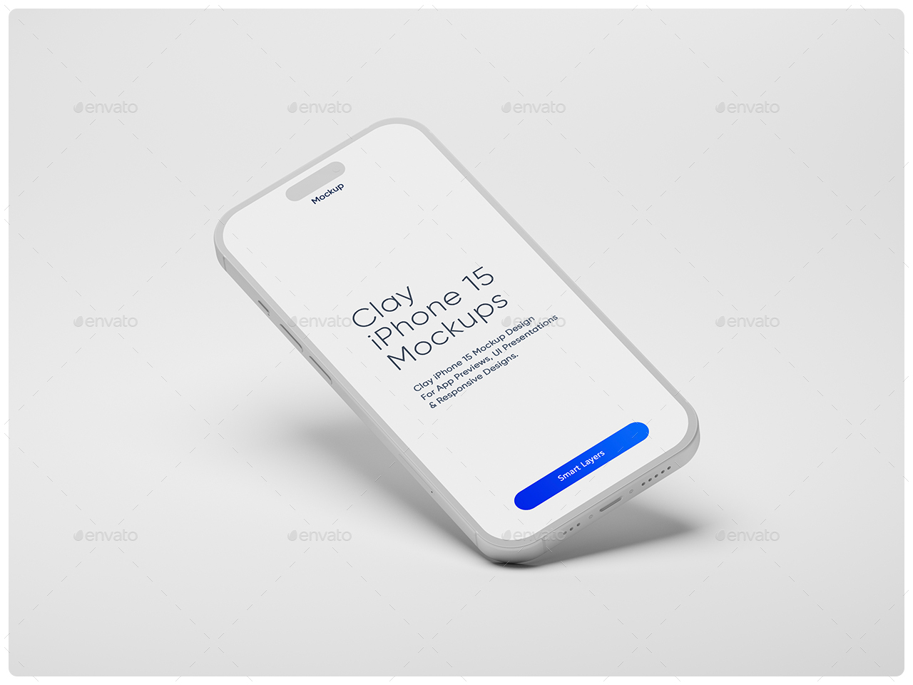 Clay iPhone 15 Screen Mockups, Graphics | GraphicRiver
