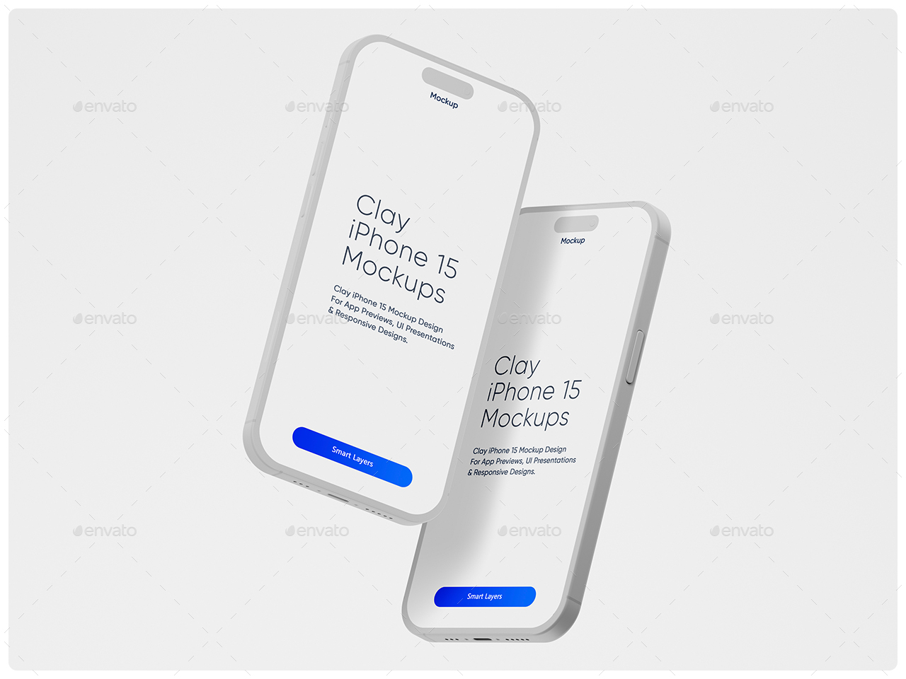 Clay iPhone 15 Screen Mockups, Graphics | GraphicRiver