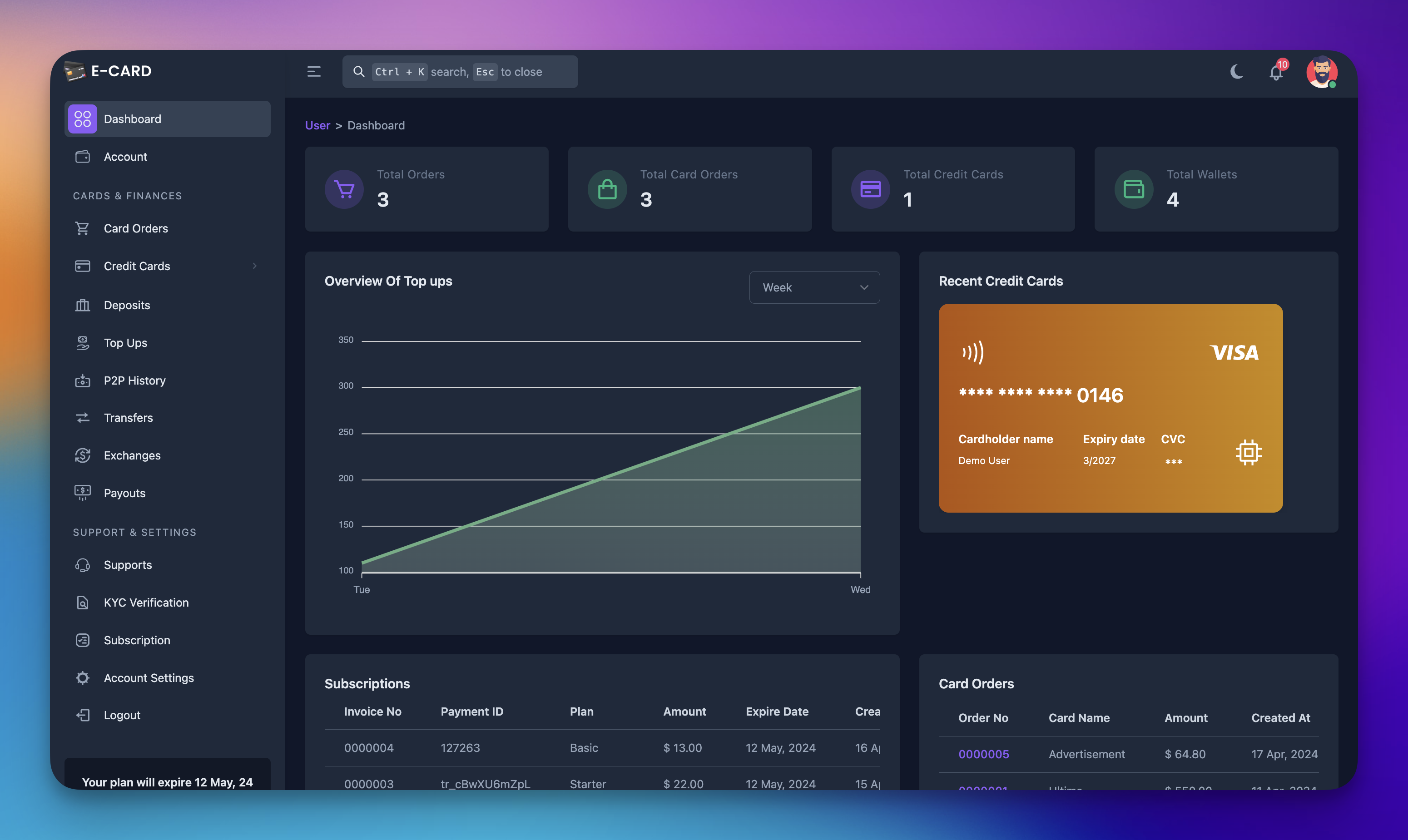 E-Card - Virtual Prepaid Credit Card Issuing Platform | Stripe Powered ...