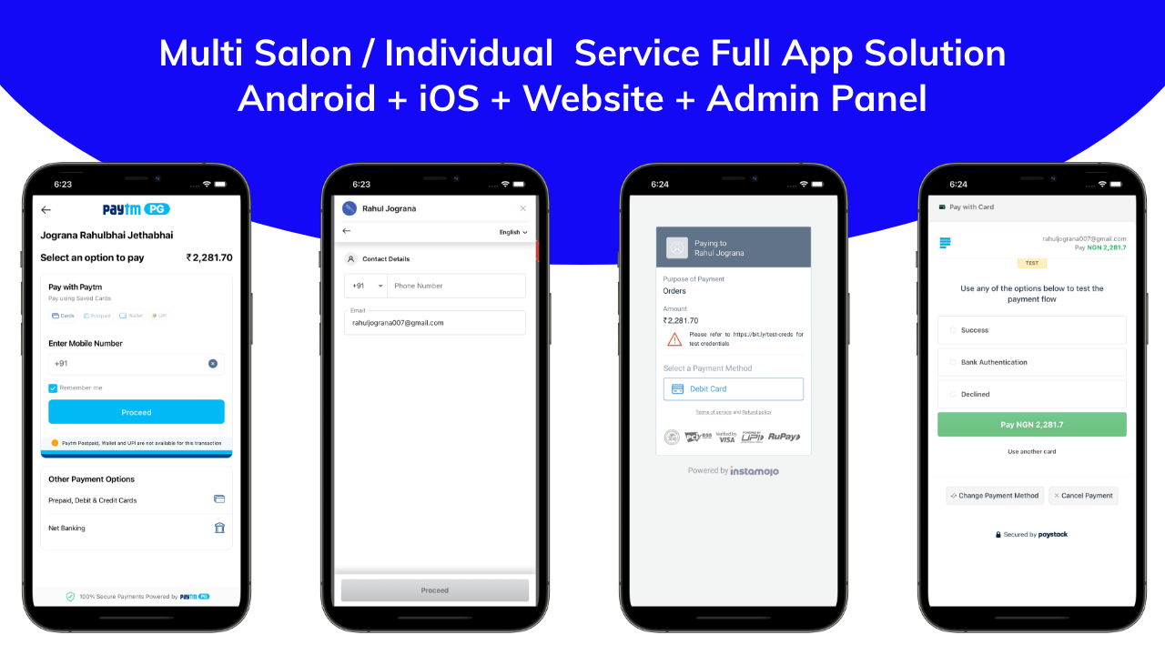 Multi Salon, Individual Appointments Booking System Full App Solution Flutter / Laravel ...