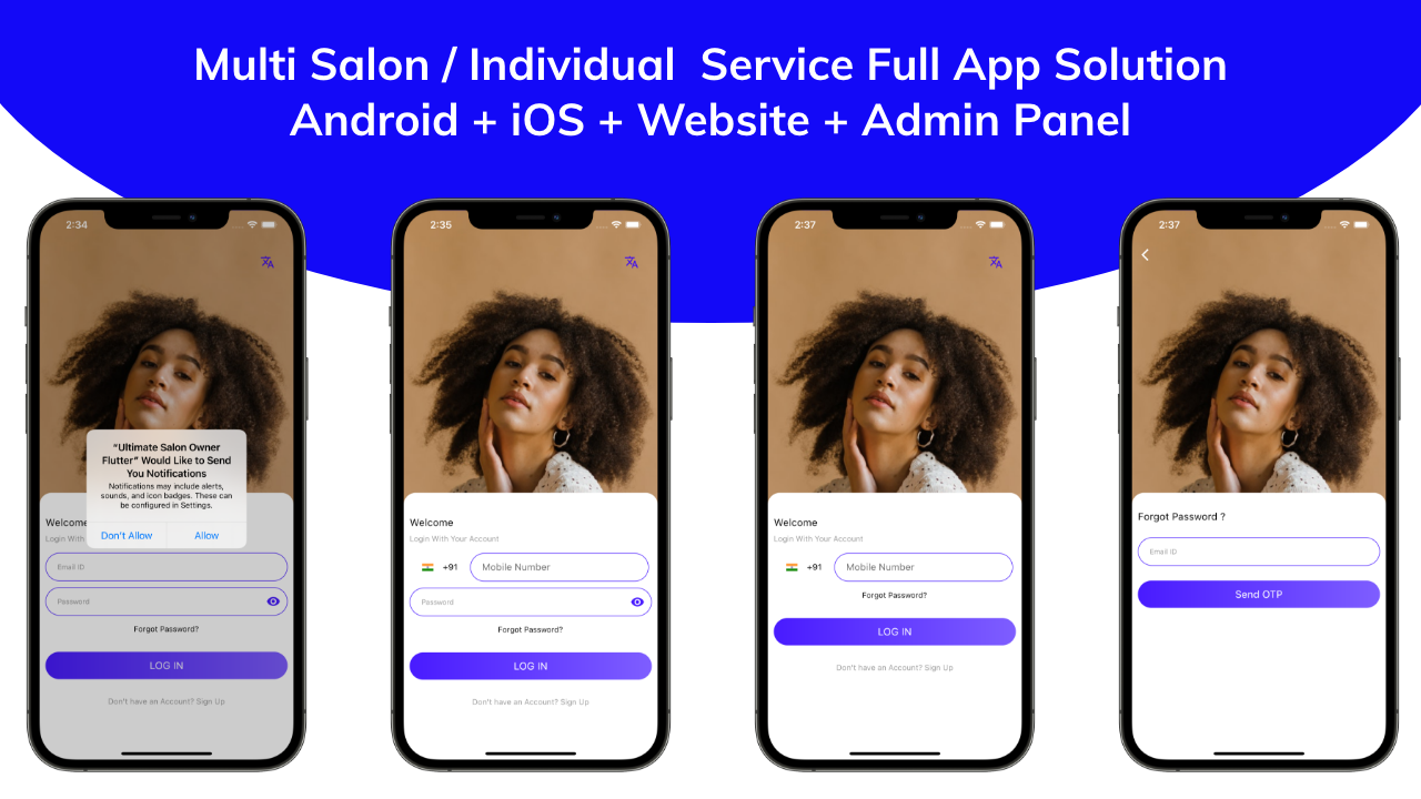 Multi Salon, Individual Appointments Booking System Full App Solution Flutter / Laravel ...